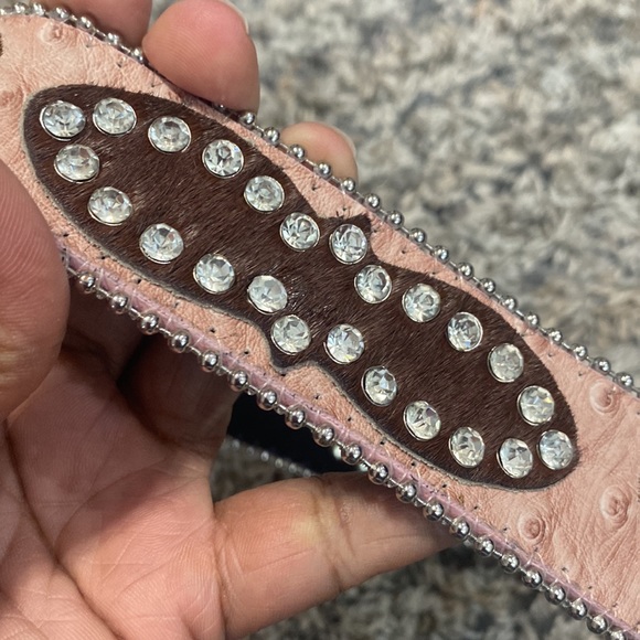 Accessories | P G Genuine Leather Western Cowgirl Pink Rhinestone ...